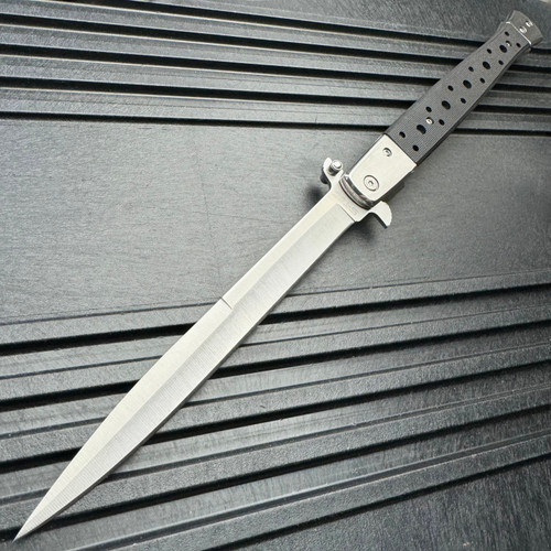 13" STEC Silver Spring Assisted Stiletto Tactical Folding Pocket Knife ...