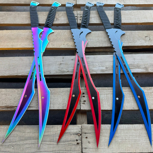 27" Ninja Twin Sword Blades w/ Sheath - MEGAKNIFE