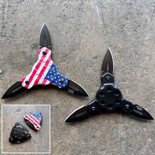 Perfect Point - Folding Throwing Star - Black - MEGAKNIFE