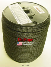 Antenna Support Rope, 1/4" 200', Black, Round, 100% Dacron Polyester Rope