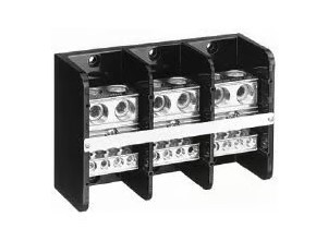 Power Distribution Block, 3-Pole, Aluminum, 2 Openings Line Side