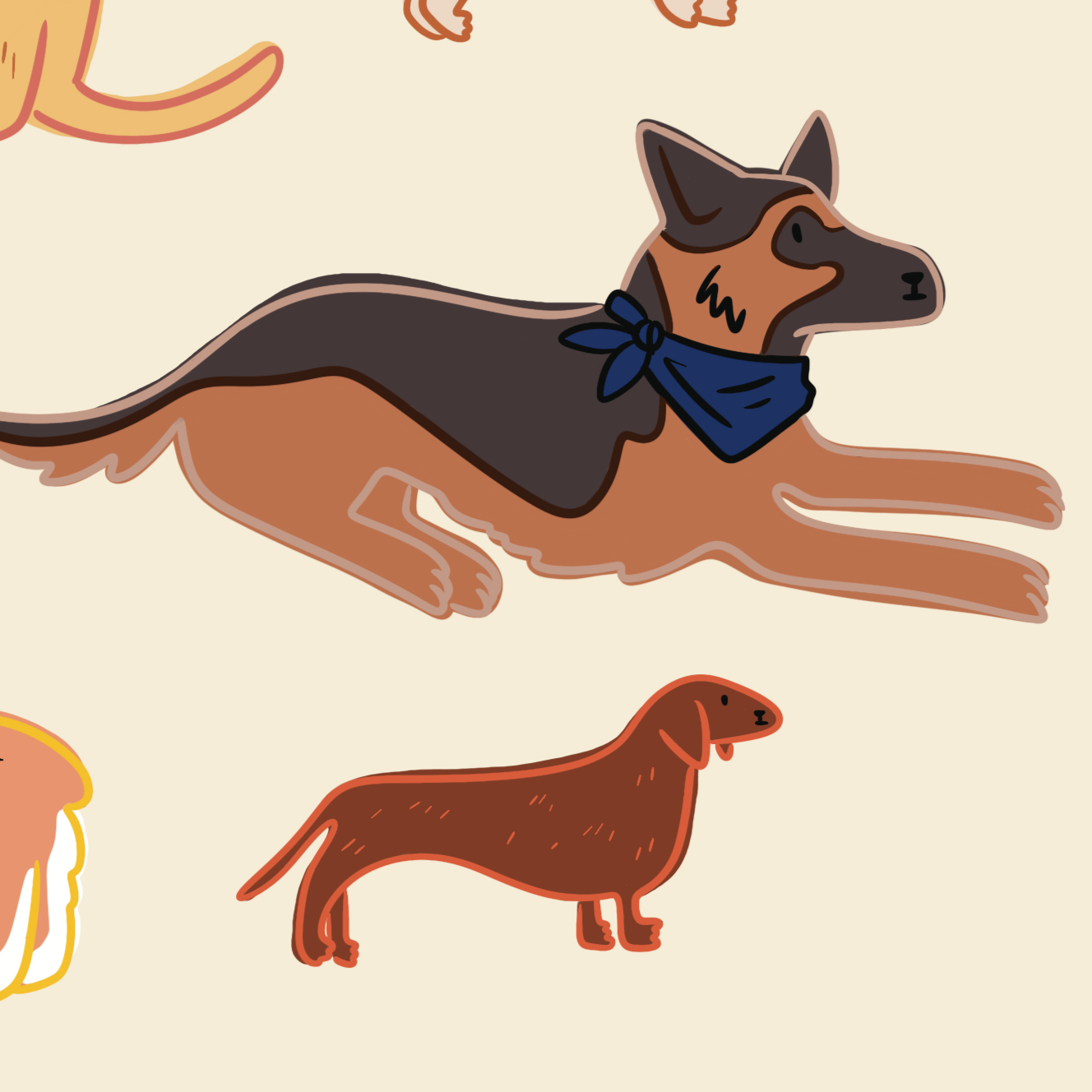 Doggo Parade art print - Chauncey and Coco