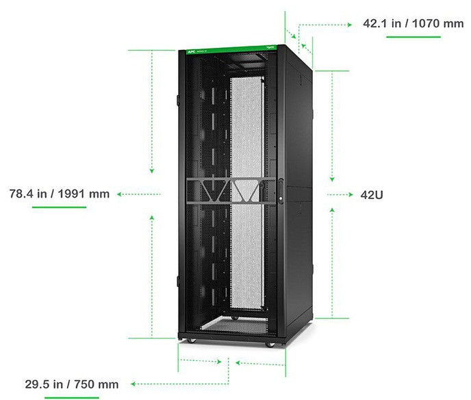 APC AR3150 - NetShelter 42U SX Server Rack - 42"(D), 30"(W)