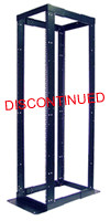 4 Post Open Frame Rack Square Holes Black - Server Racks Online