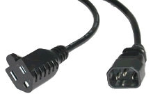 6ft Monitor Power Adapter Cable NEMA 5-15R to IEC320 C14 - Server Racks ...