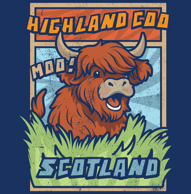 Highland Cow - Comic Poster - Adults Hood - Insignia Souvenirs