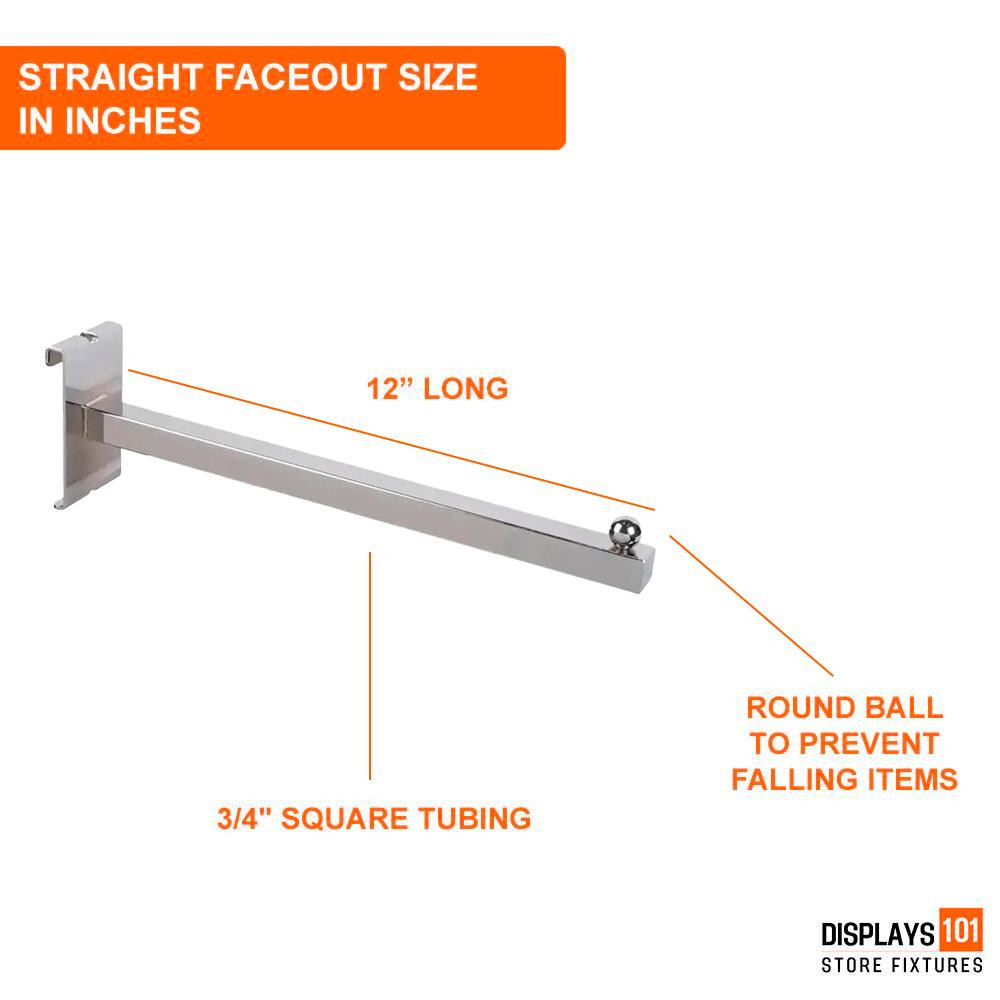Sleek 12" Chrome Faceout for Gridwall – Professional Display Solution