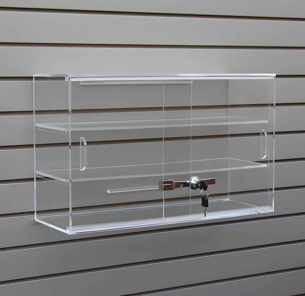 Locking Acrylic Slatwall Display Case – 21" x 7.5" x 13"