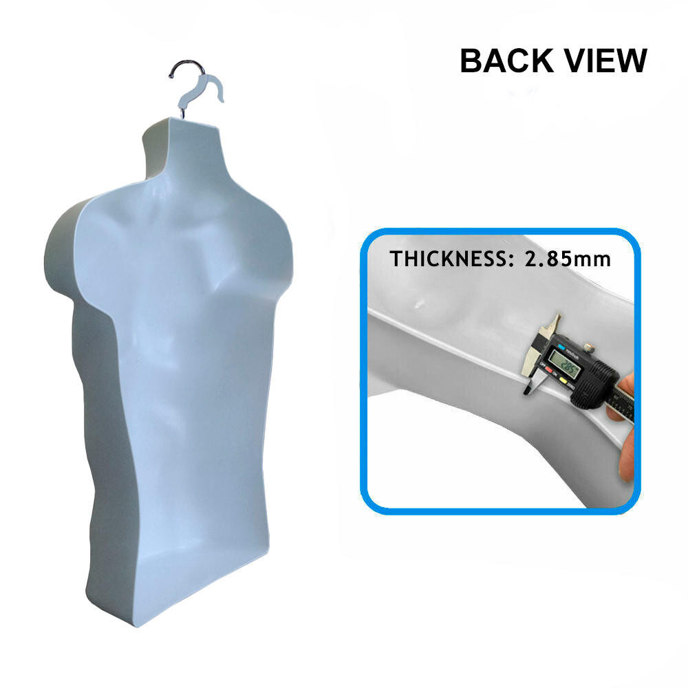 Clothing Display Dummy Male Upper Torso Hanging Display Form | Black ...