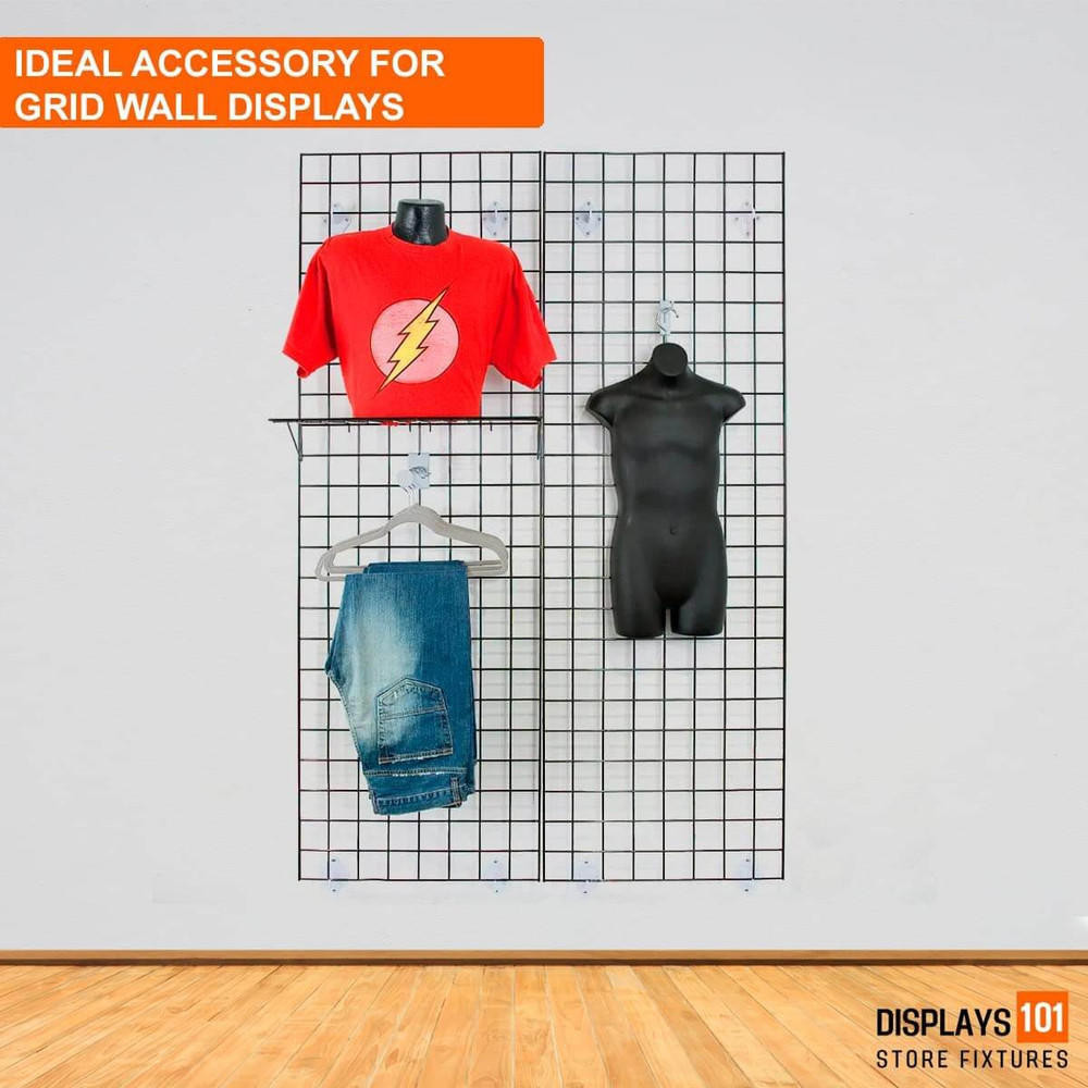 Durable Chrome Gridwall Brackets - Wall Mount Solution