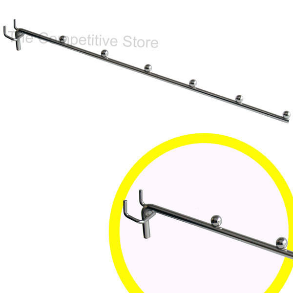 14" Pegboard Waterfall Hook - Chrome Finish with 6 Stops