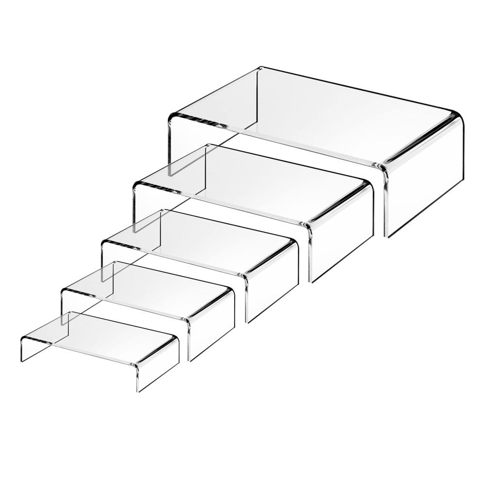 Wide Acrylic Display Risers – 3/16″ Thick, Multiple Sizes