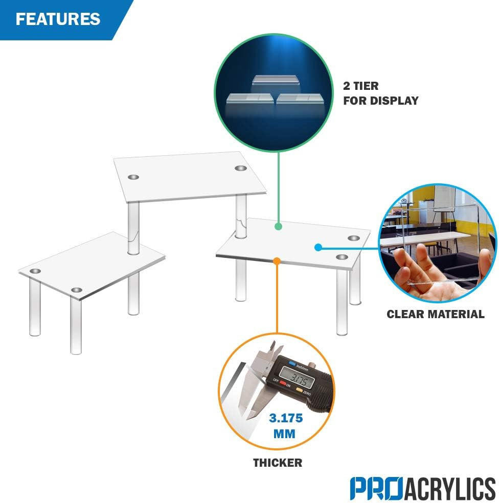 2-Tier Acrylic Display Stairs – Space-Saving Stand for Shelves