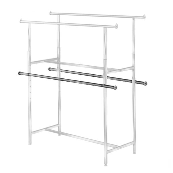 Double Clamp On Hangrails | Add-On Bar For Clothing Racks