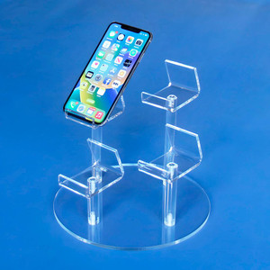 4 Pedestal Easel Cell Phone Display - Tiered Acrylic Stand