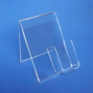 Acrylic Slant Back Cell Phone Display with Sign Holder