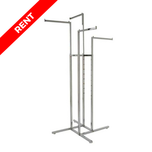4-Way Adjustable Square Tubing Garment Rack for Event Rental