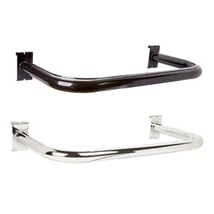 U-Shaped Gridwall Hangrail - Black & Chrome Options