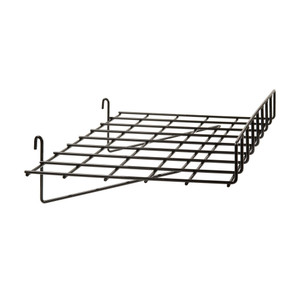 Metal Gridwall Shelf with Front Lip - Black or Chrome