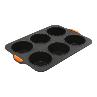 Silicone 6 Cup Large Muffin Pan, 35.5 x 24.5cm (9 x 4.5cm) - Grey ...