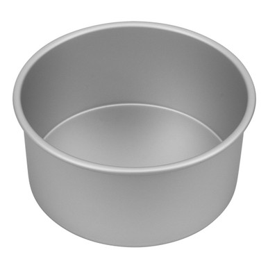 Silver Anodised Round Deep Cake Pan, 20 x 10cm - Bakemaster Australia