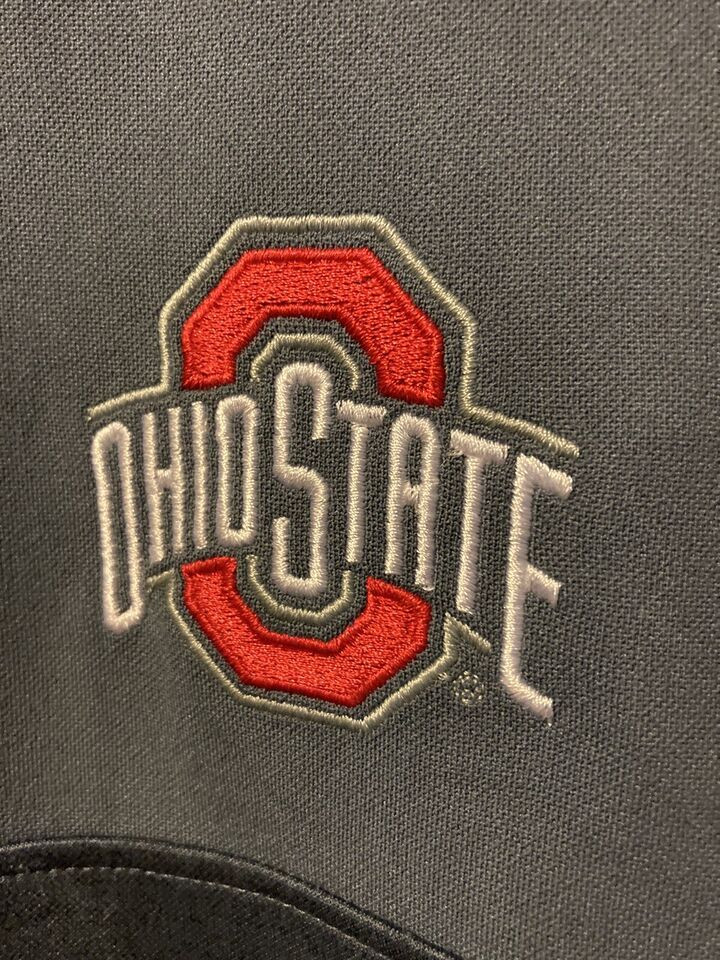 Champion Men's Ohio State Buckeyes Quarter Zip Scarlet Grey