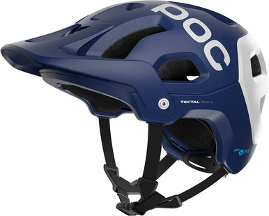 POC Tectal Race Spin Mountain Bike Helmet Basalt Blue White Matte Size ...