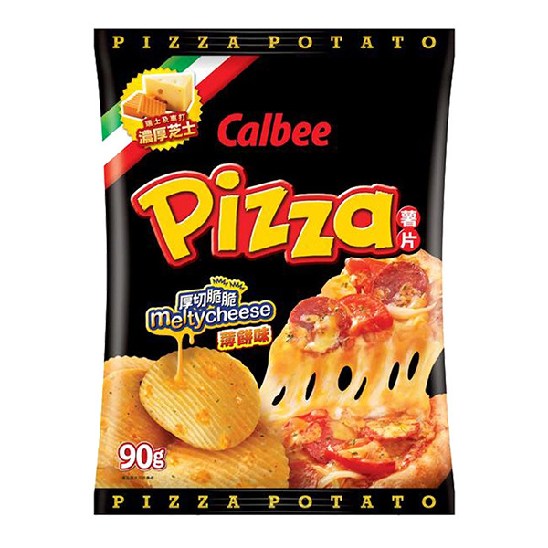 CALBEE - Potato Chips Melty Cheese Pizza Flavor |卡樂B 厚切脆脆芝士薄餅味薯片 55G ...