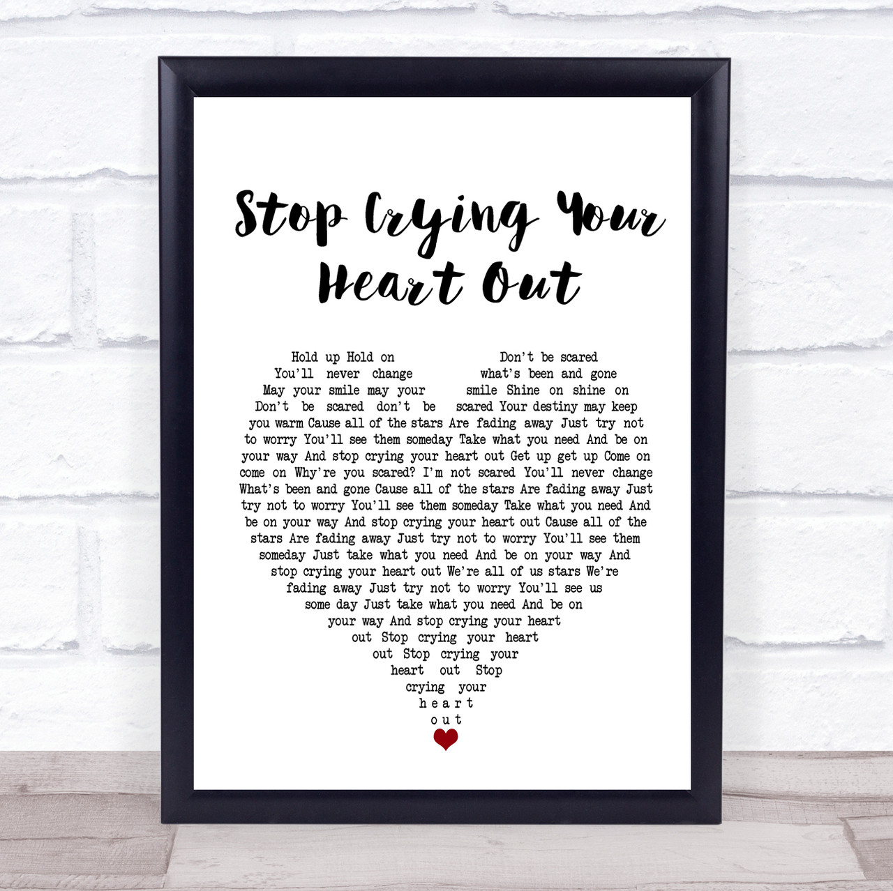 Prints Stop Crying Your Heart Out Song Sheet Lyric Art Print A4 Size ...