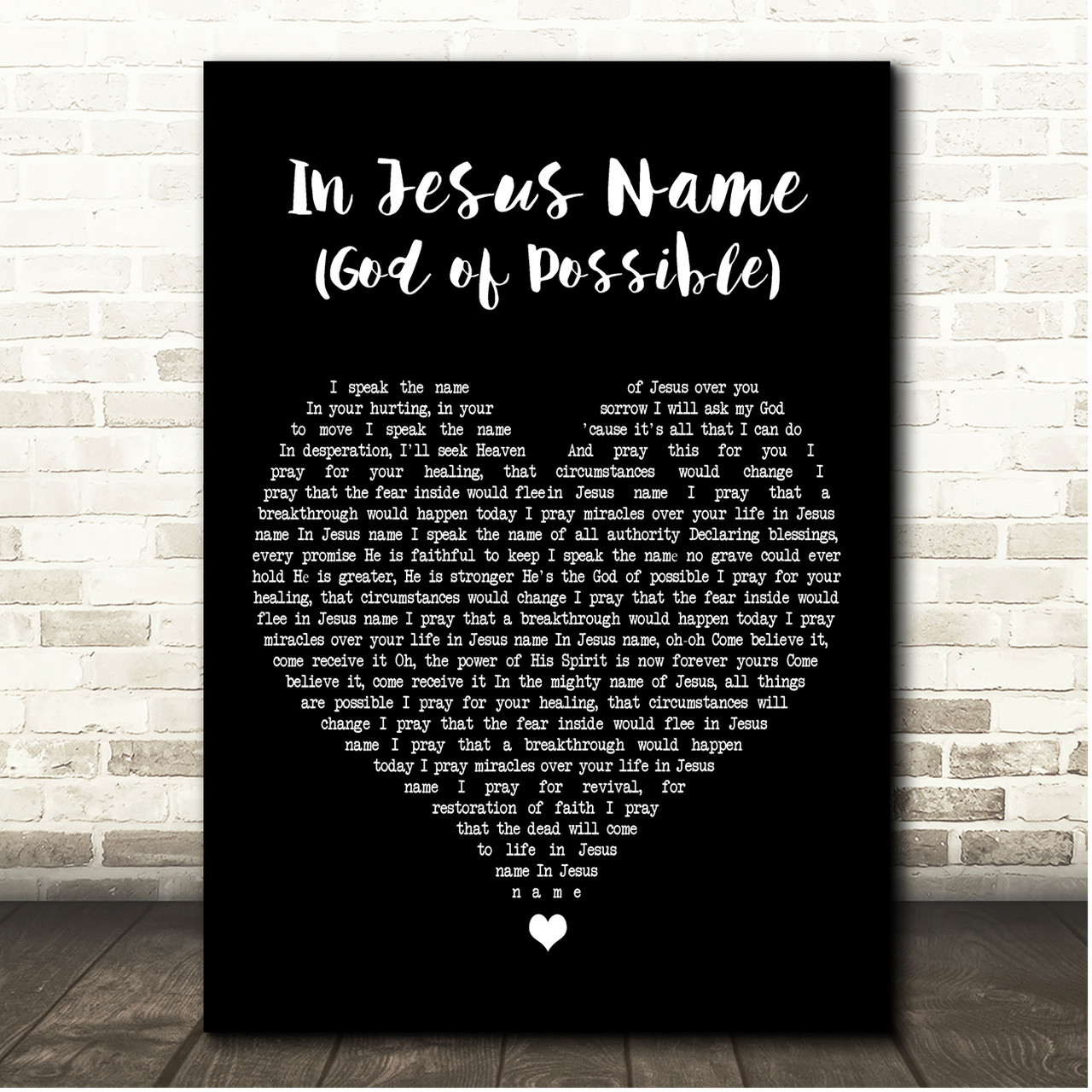 Katy Nichole In Jesus Name (God of Possible) Black Heart Song Lyric ...