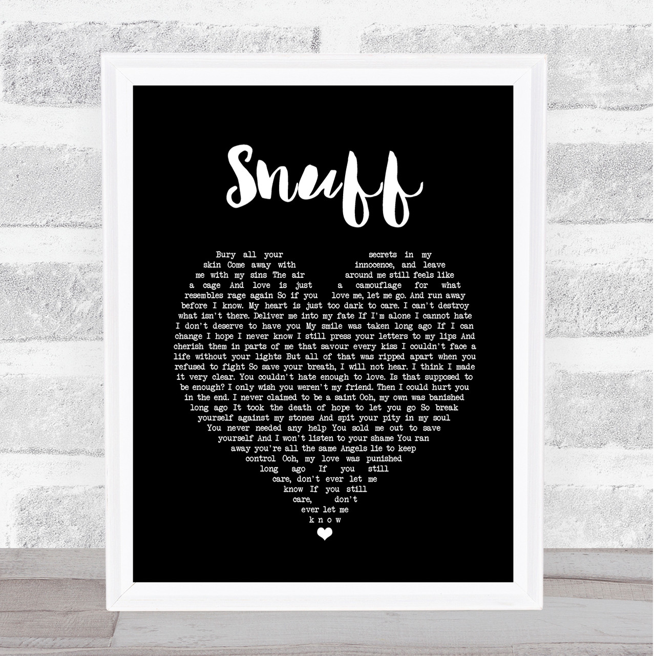 Slipknot Snuff Black Heart Song Lyric Music Wall Art Print - Song Lyric ...