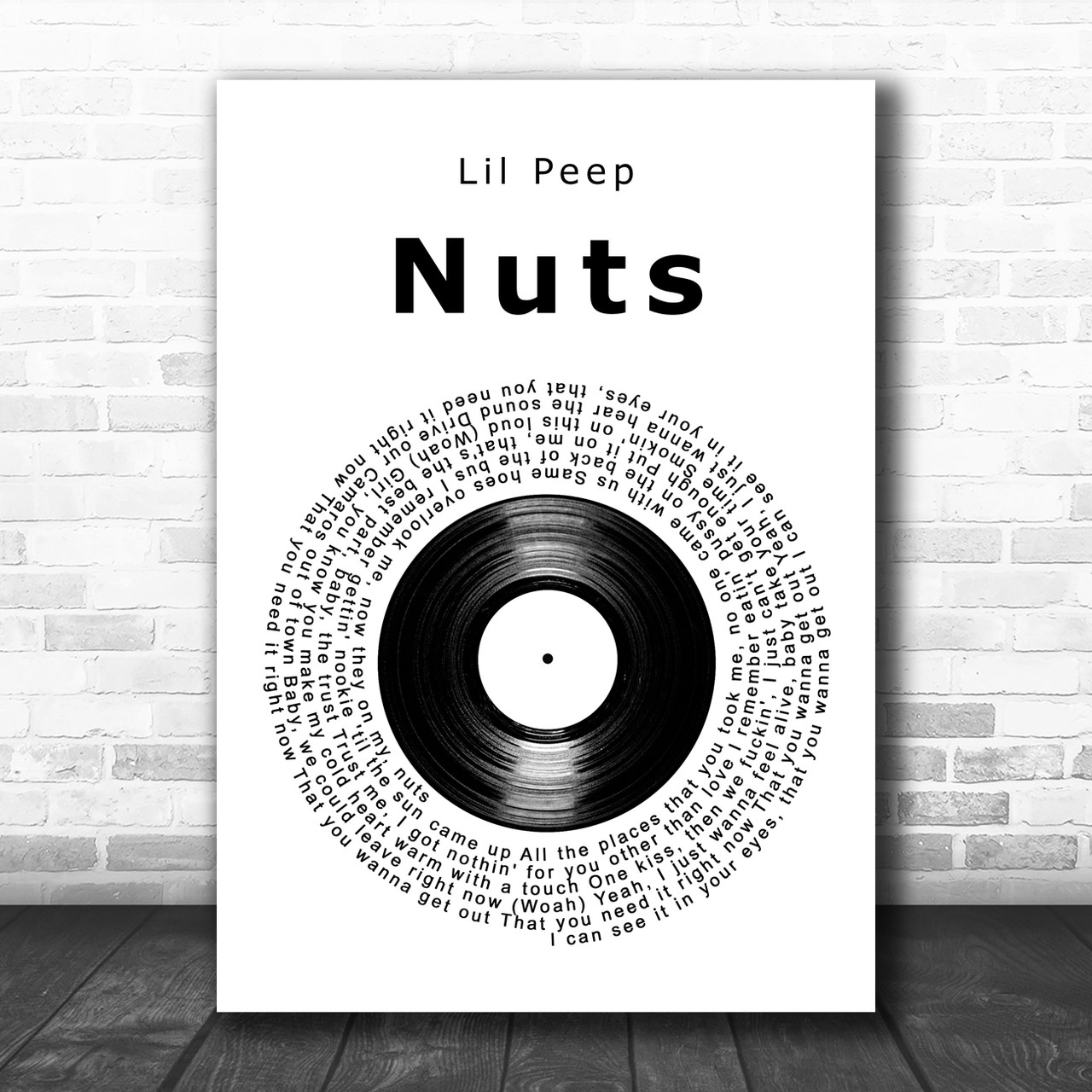 Lil Peep ?nuts Vinyl Record Song Lyric Art Print - Song Lyric Designs