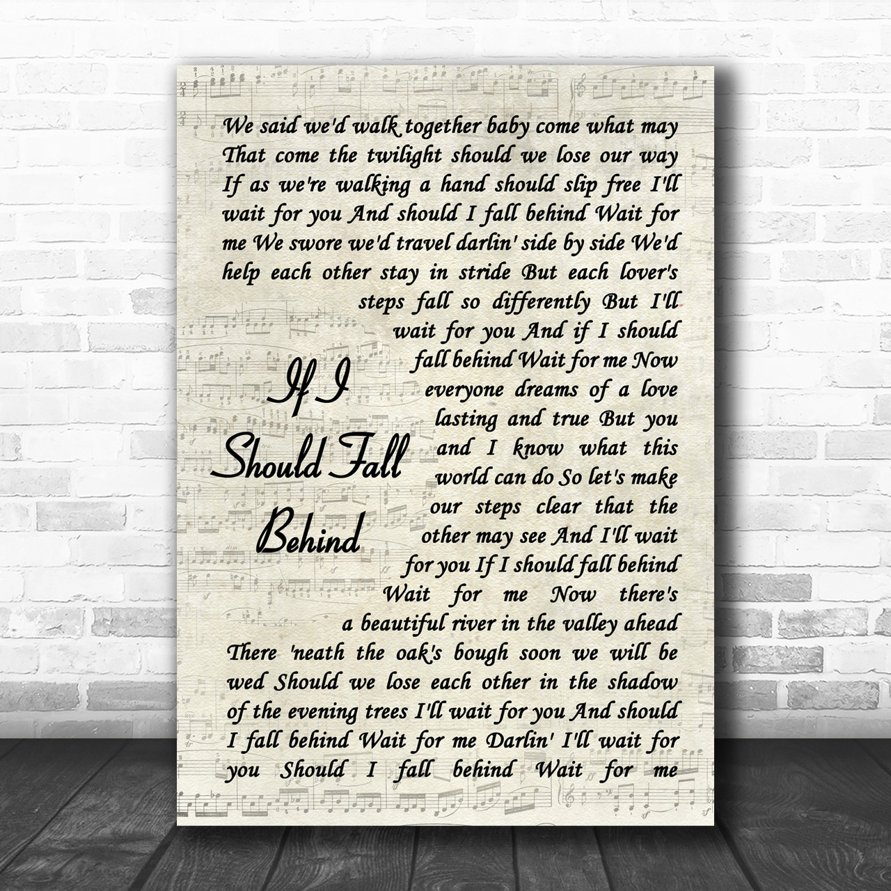 Bruce Springsteen If I Should Fall Behind Song Lyric Vintage Script ...