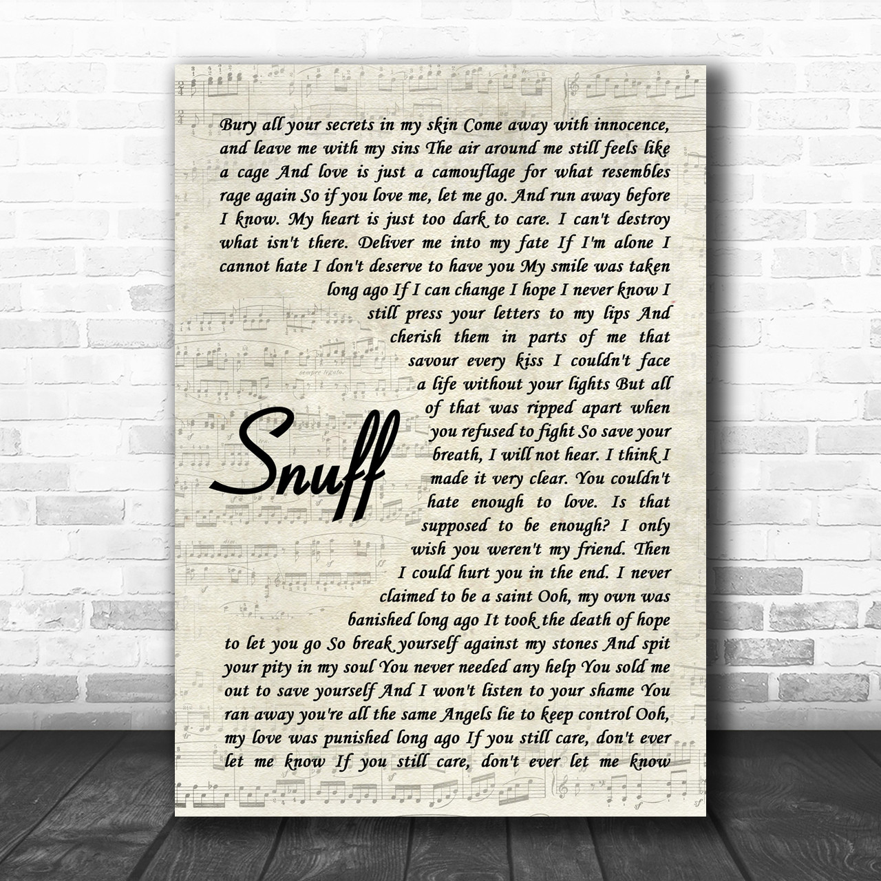 Slipknot Snuff Vintage Script Song Lyric Music Wall Art Print - Song ...