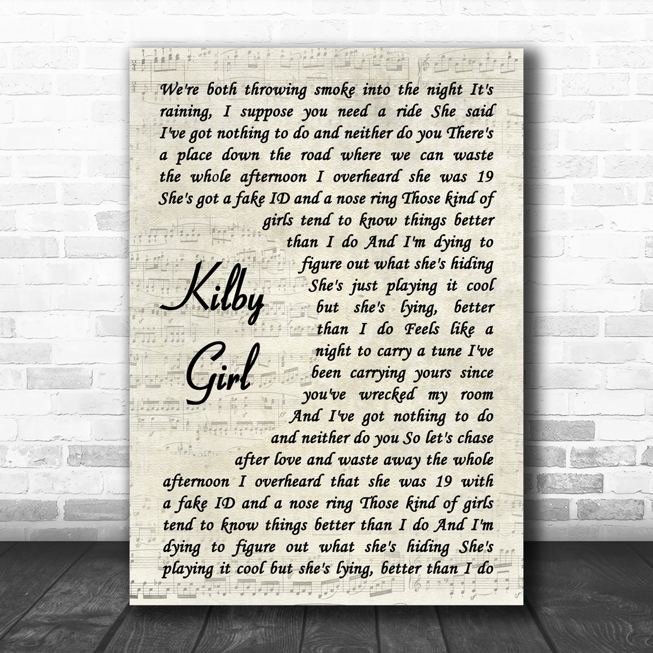 The Backseat Lovers Kilby Girl Vintage Script Decorative Wall Art Gift ...