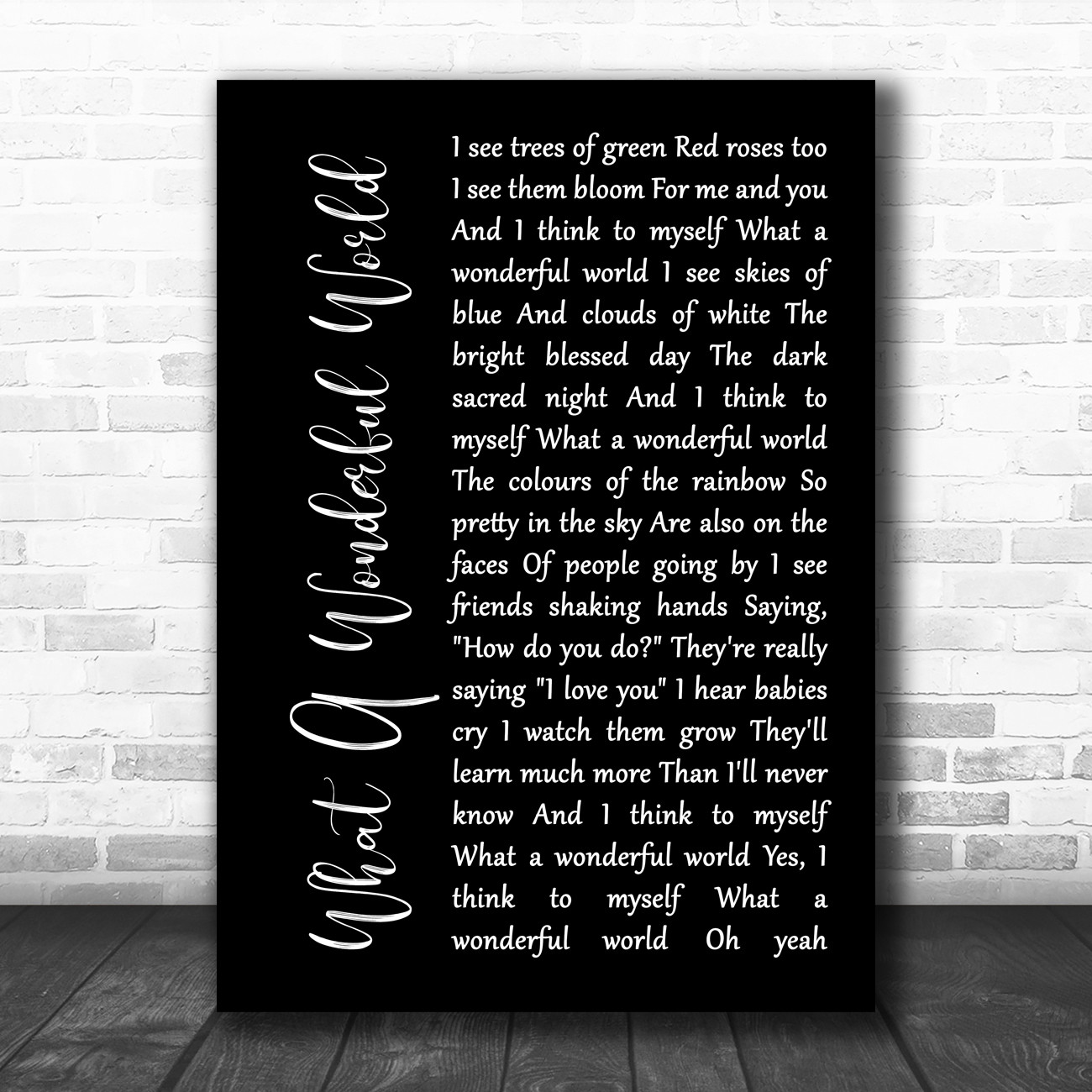What A Wonderful World Louis Armstrong Song Lyric Vintage Script Music ...