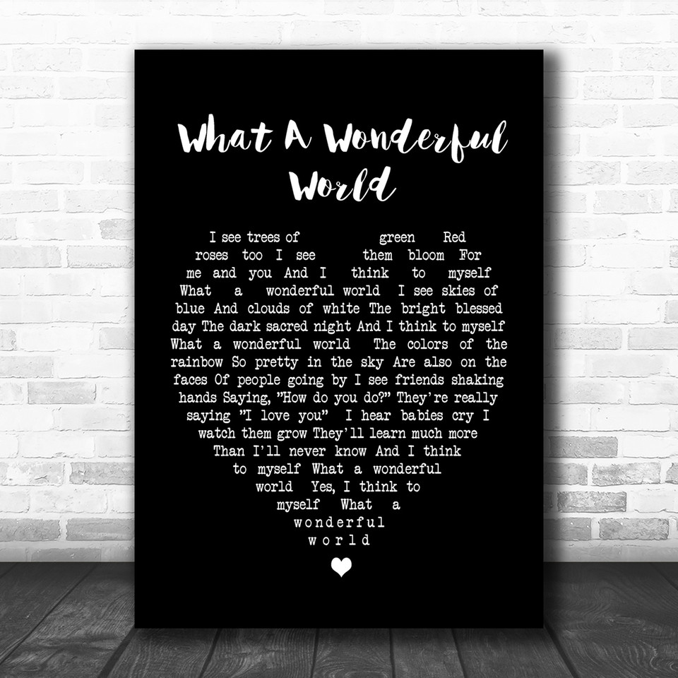 Louis Armstrong What A Wonderful World Song Lyric Vintage Music Wall ...