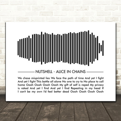 Alice In Chains Nutshell Sound Wave Minimal Song Lyric Print - Song ...