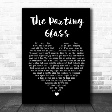 Ed Sheeran The Parting Glass Black Heart Song Lyric Music Wall Art ...