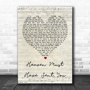 The Elgins Heaven Must Have Sent You Script Heart Song Lyric Quote ...