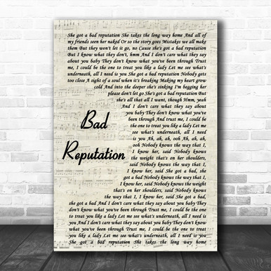 Shawn Mendes Bad Reputation Vintage Script Song Lyric Poster Print ...