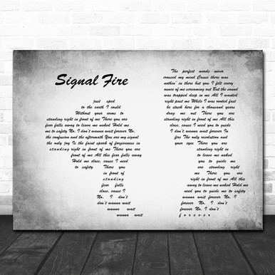 Snow Patrol Signal Fire Man Lady Couple Grey Song Lyric Quote Print ...