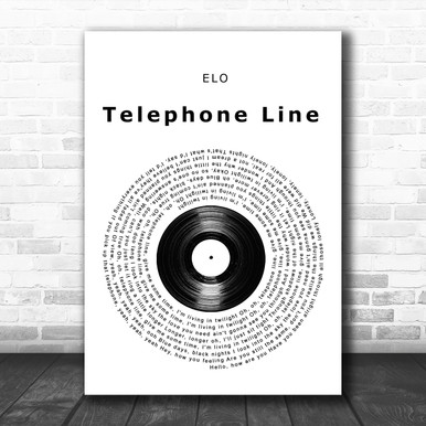 ELO Telephone line Vinyl Record Song Lyric Print - Song Lyric Designs