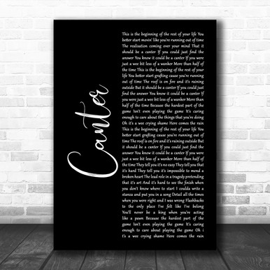 Gerry Cinnamon Canter Black Script Song Lyric Wall Art Print - Song ...