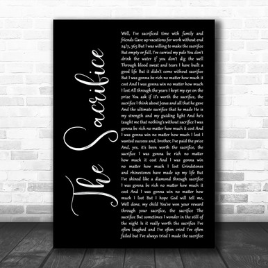 Dolly Parton The Sacrifice Black Script Song Lyric Art Print - Song ...