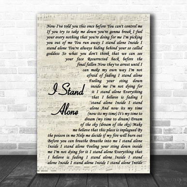 Godsmack I Stand Alone Vintage Script Song Lyric Art Print - Song Lyric ...