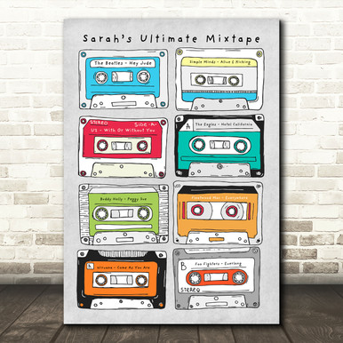 Cassette Tapes Any Text Songs Or Artists Personalized Music Song Lyric ...