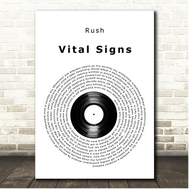 Rush Vital Signs Vinyl Record Song Lyric Print - Song Lyric Designs