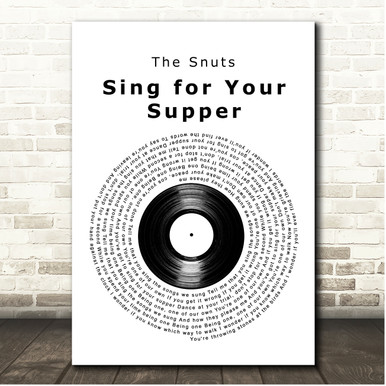 The Snuts Sing for Your Supper Vinyl Record Song Lyric Print - Song ...