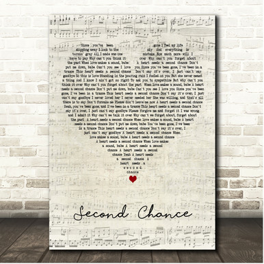 38 Special Second Chance Script Heart Song Lyric Print - Song Lyric Designs